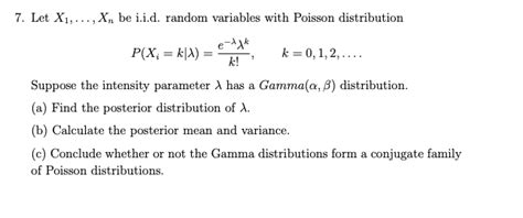Solved Let X Xn Be I I D Random Variables With Poisson Chegg