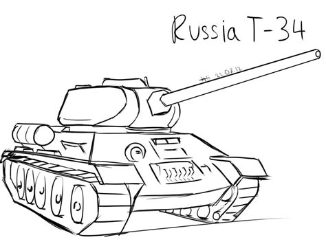 Как нарисовать танк карандашом т 34 Как нарисовать Т 34 карандашом