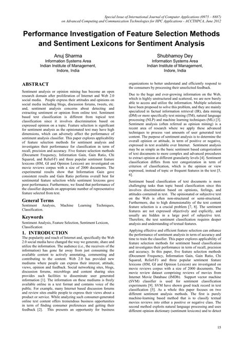 Pdf Performance Investigation Of Feature Selection Methods