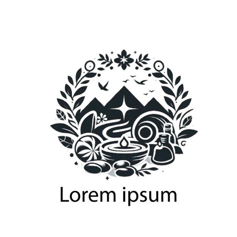 자연 스파 로고 디자인 프리미엄 벡터