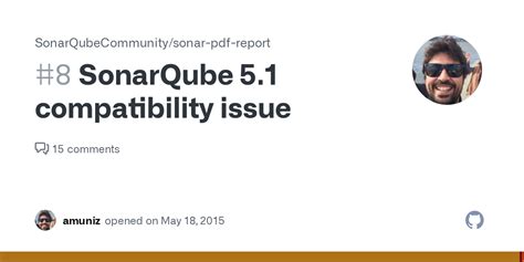 SonarQube 5 1 Compatibility Issue Issue 8 SonarQubeCommunity Sonar Pdf Report GitHub