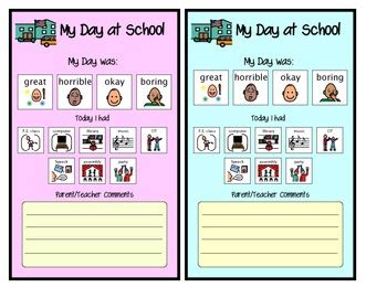 My Day At School Was Communication From School To Home Tpt