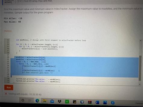 Solved Activity 29 Find 2d Array Max And Min Find The