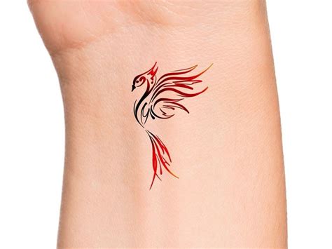 Red Phoenix Temporary Tattoo Etsy Small Phoenix Tattoos Tattoos For Women Pheonix Tattoo