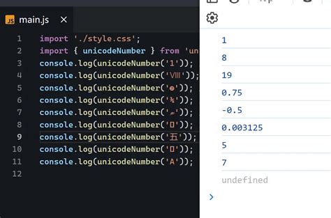 Convert Unicode Characters To Numbers With Javascript Unicode Numberjs Css Script