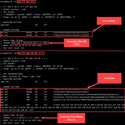 mikrotik routeros 6 49 6 strange issue when requesting txt records from
