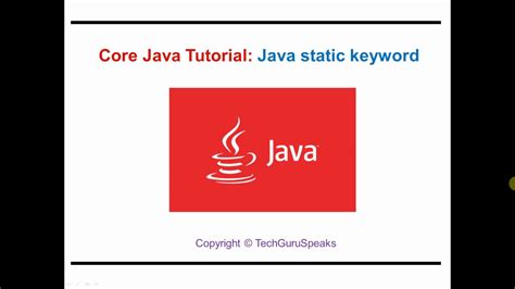 Corejava21 Java Static Keyword Youtube