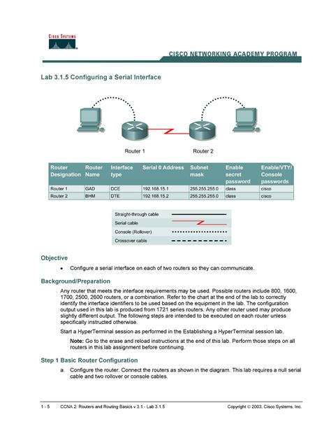 Configuring A Serial Interface Lab 4 A Lab 3 1 Configuring A Serial Interface Objective