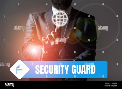 Hand Writing Sign Security Guard Business Idea Tools Used To Manage Multiple Security