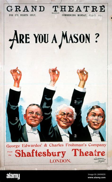 Poster Are You A Mason A George Edwardes And Charles Frohman