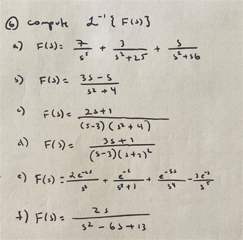 Solved 0 Compute L−1 F1 A Fss57s2253s236s B