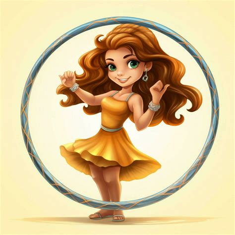 Hula Hoop 2d Cartoon Illustraton On White Background High 30688287