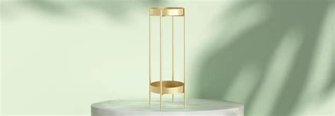 2 Layer 80cm Gold Metal Plant Stand Sleek And Functional Home