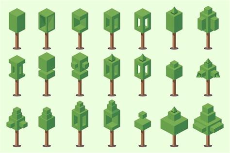 Axonometric Tree Vector Art Icons And Graphics For Free Download