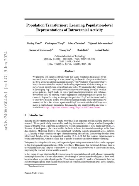 Population Transformer Learning Population Level Representations Of Intracranial Activity