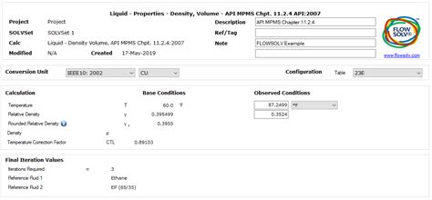 Calculation Methods API MPMS Chpt