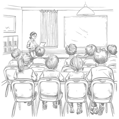 Premium Vector Outline Illustration For Positive Classroom For Teach