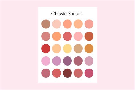 Classic Sunset Color Palette Graphic By Reverie Studio · Creative Fabrica