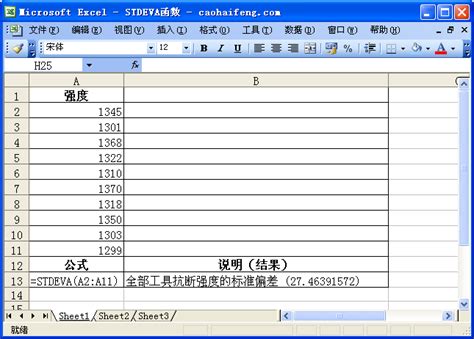 Stdeva函数 曹海峰个人博客