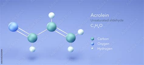Acrolein Molecular Structures Unsaturated Aldehyde 3d Model Structural Chemical Formula And