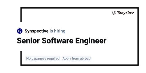 Senior Software Engineer Synspective Tokyodev