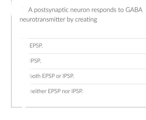 Solved A Postsynaptic Neuron Responds To Gaba