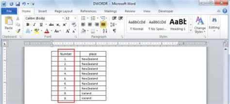 How To Insert Sequential Numbers In Word Table 5 Methods
