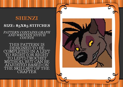 Hyena Graph Pattern Only With Written Stitch Counts Etsy