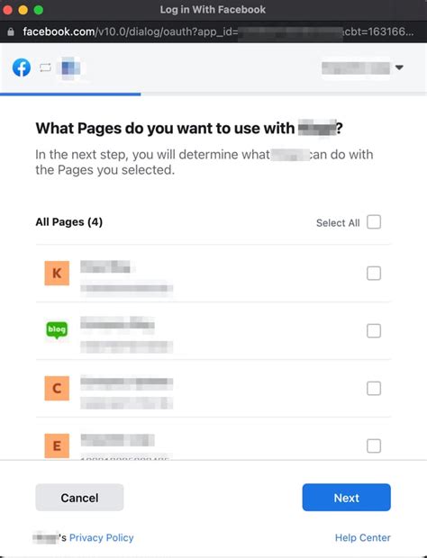 How Can I Customize The List Of Facebook Pages During The Oauth 20