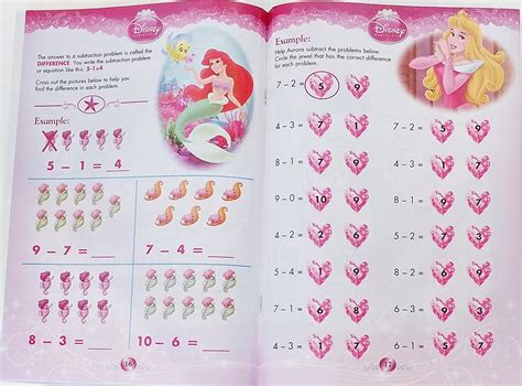Educational Workbook Disney Princess Addition And Subtraction Basic