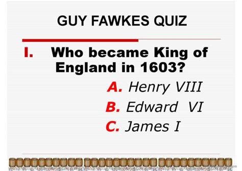 Gunpowder Plot Quiz English Esl Powerpoints