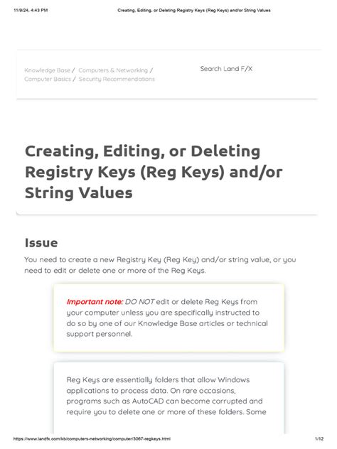 Creating Editing Or Deleting Registry Keys Reg Keys And Or String