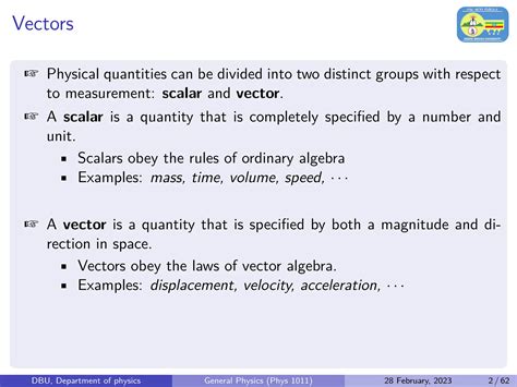 General Physics Phys 1011 Vectors Basics Pdf