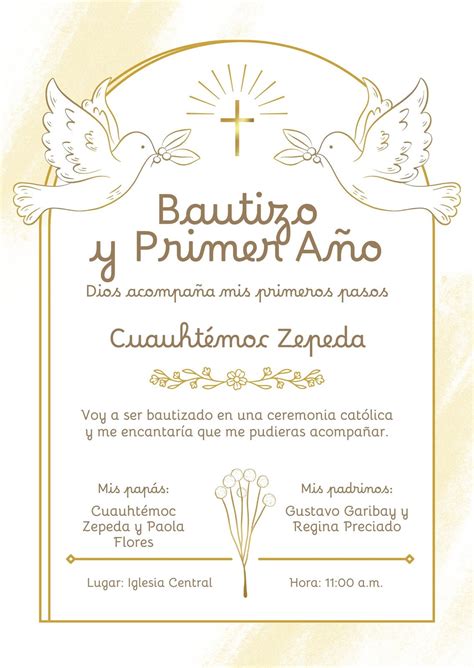 Plantillas De Bautizo Gratis Y Personalizables Canva
