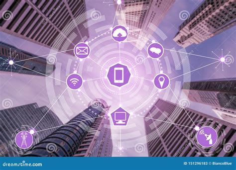 Smart City And Wireless Communication Network Stock Illustration