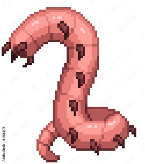 An Bit Retro Styled Pixel Art Illustration Of A Giant Worm Monster Vector De Stock Adobe Stock