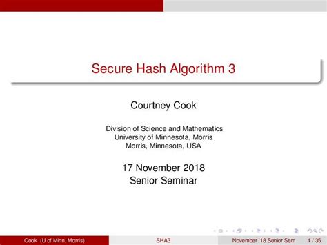 Pdf Secure Hash Algorithm 3 Github Pagessecure Hash Algorithm