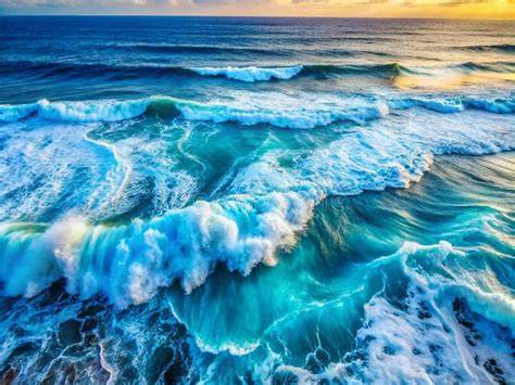 Majestic Aerial View Of A Roiling Ocean A Stunning Texture Of Open