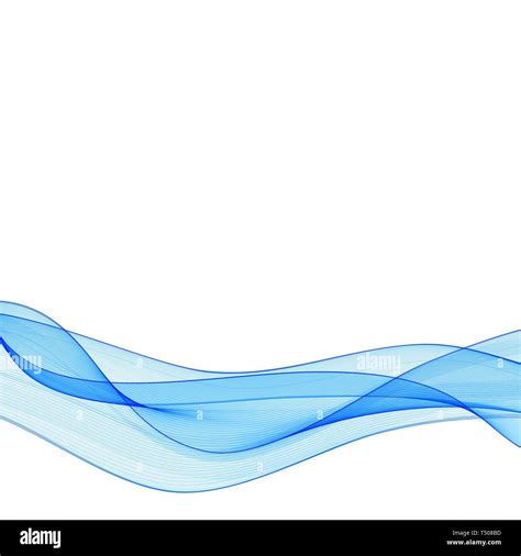 Abstract Smooth Color Wave Vector Curve Flow Blue Motion Illustration Smoke Design Vector