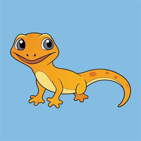 A Cartoon Drawing Of A Lizard With A Big Smile On Its Face Premium Ai