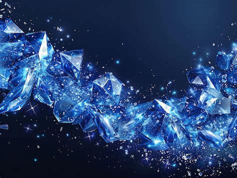 Premium Photo Shape Of Luminous Sapphire Blue Crystals Suspended In A