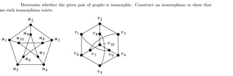 Solved Determine Whether The Given Pair Of Graphs Is Chegg