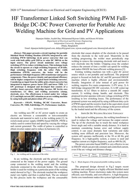 Pdf Hf Transformer Linked Soft Switching Pwm Full Bridge Dc Dc Power