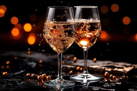 Premium Ai Image Glasses Of Champagne With Lightsgenerative Ai