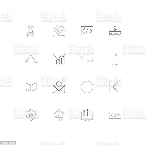 웹 및 텍스트 간단한 선형 아이콘 설정합니다 개요 벡터 아이콘 0명에 대한 스톡 벡터 아트 및 기타 이미지 0명 골프 골프깃발 Istock