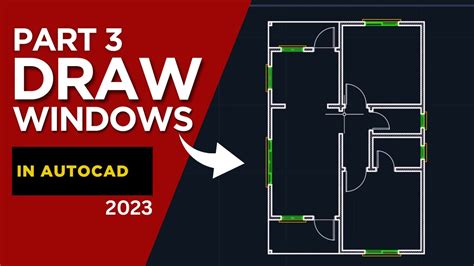 How To Draw Windows On A Ground Floor Plan In Autocad 2023 Part 3 Youtube