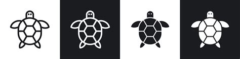 거북이 아이콘은 흑백으로 채워지고 획 스타일로 포장됩니다 0명에 대한 스톡 벡터 아트 및 기타 이미지 0명 갈라파고스 군도 개념 Istock