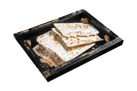 Premium Photo Passover Matzos Of Celebration With Matzo Unleavened Bread In A Wooden Tray With