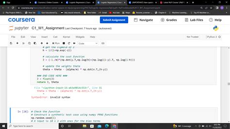 Facing Error In Updating Theta Nlp With Classification And Vector Spaces Deeplearningai