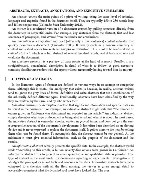 Types Of Abstract Pdf Abstract Summary Data